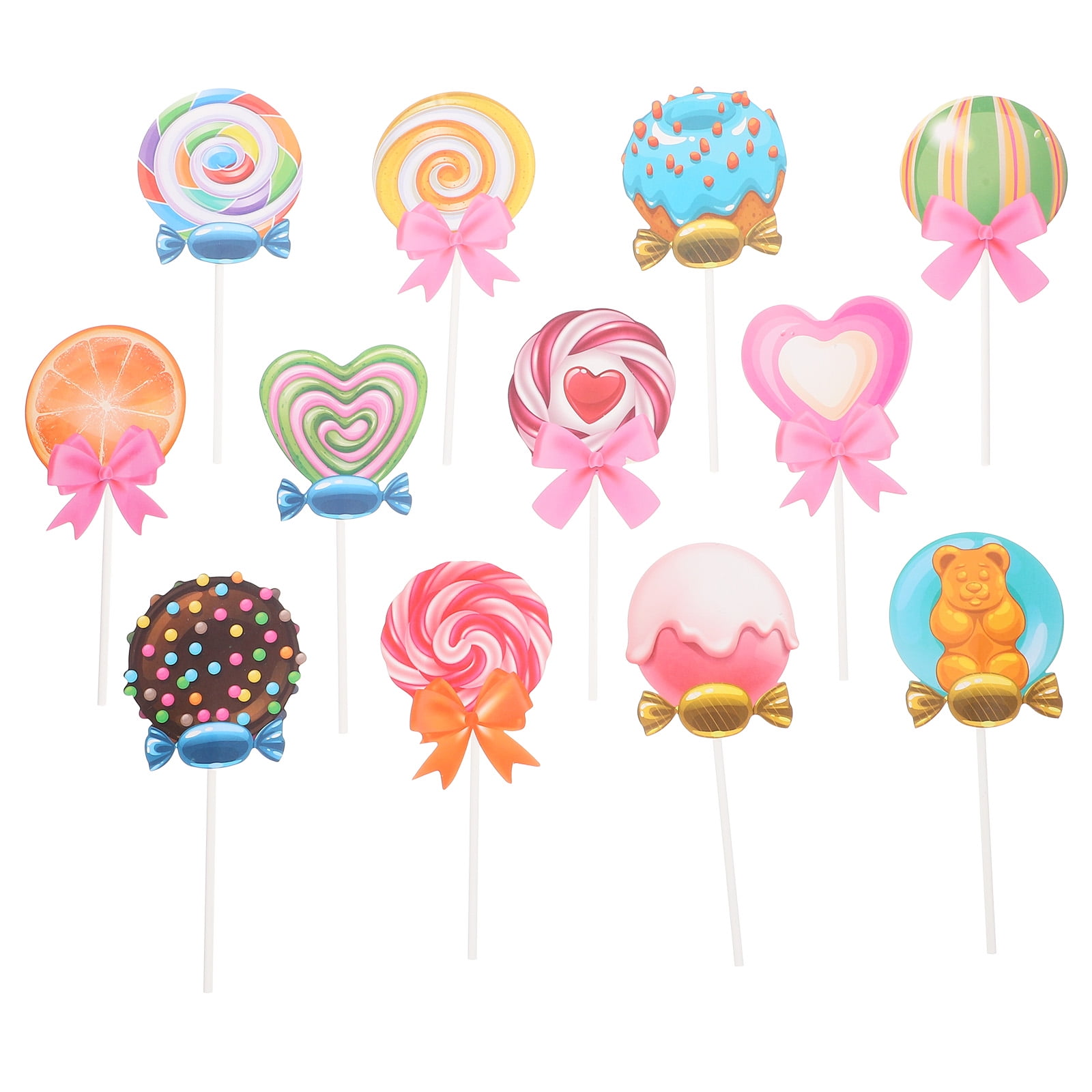 2 Packs of Birthday Party Cake Decoration Lollipop Cupcake Topper ...