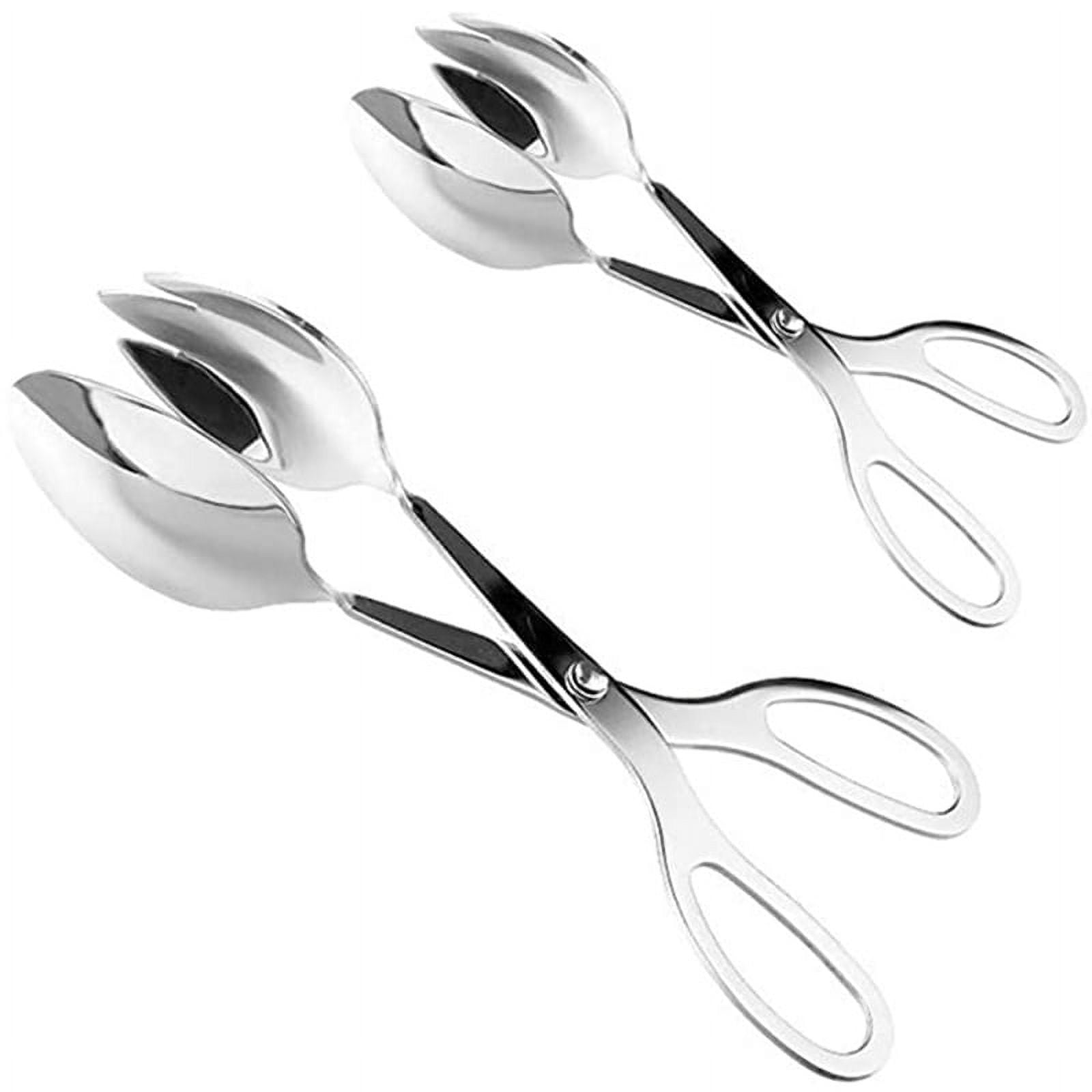 Acdanc 2-Pack Stainless Steel Salad Tongs for Kitchen, Party, BBQ ...