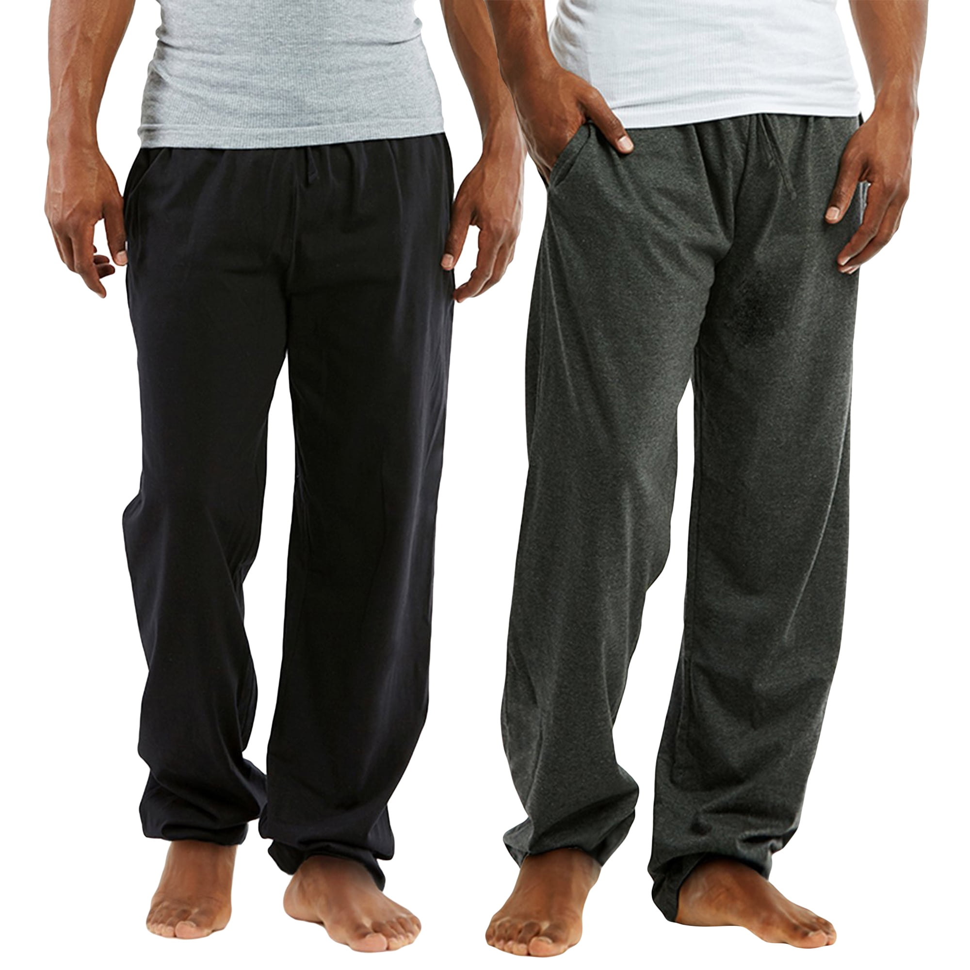 2 Packs of Cottonbell Men's Knitted Sweat Pajama Cozy Pants with ...