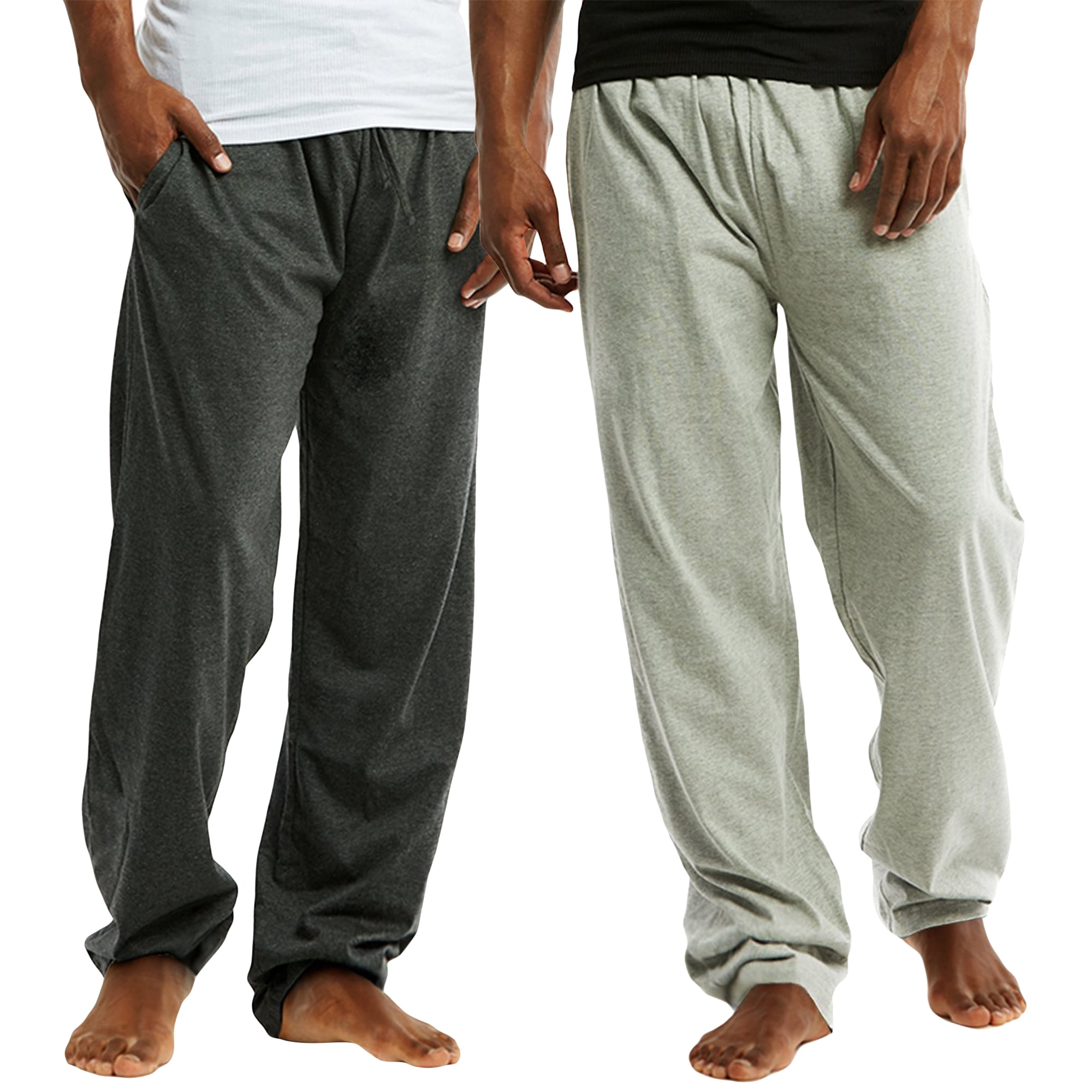 2 Packs of Cottonbell Men's Knitted Sweat Pajama Cozy Pants with ...