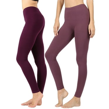 Sofra Women's & Plus One Size Seamless High Waist Extra-Wide Banded Ankle Length Leggings ...