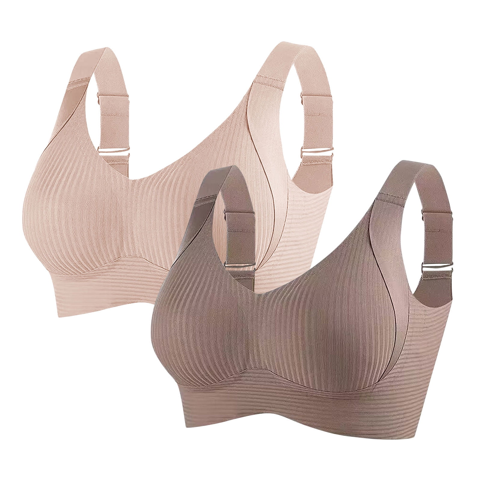 2 Pacs Everyday Bras for Womens No Riding Up High Elasticity Bralettes ...