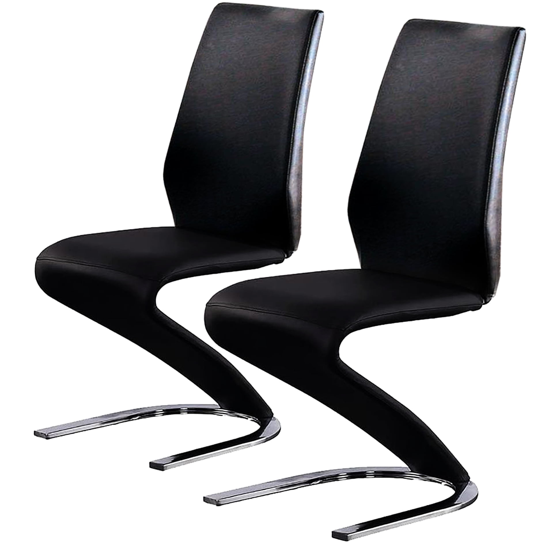 2 Padded Chairs For Dining Area, Black, , Z-shaped Seat Pillar Of Black ...