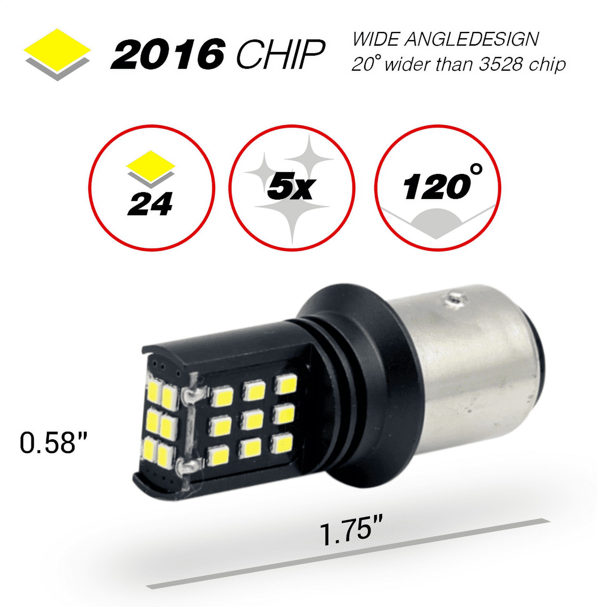 2 Pair 1157 LED White Reverse/Back Up/Signal Bulbs, Bright LED 24-SMD ...