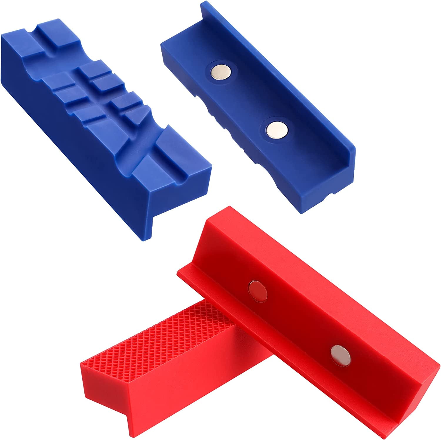 2-Pair 4-1/2" Vise Jaw Pads, Magnetic TPU Vise Jaw Protective Covers, 1 ...