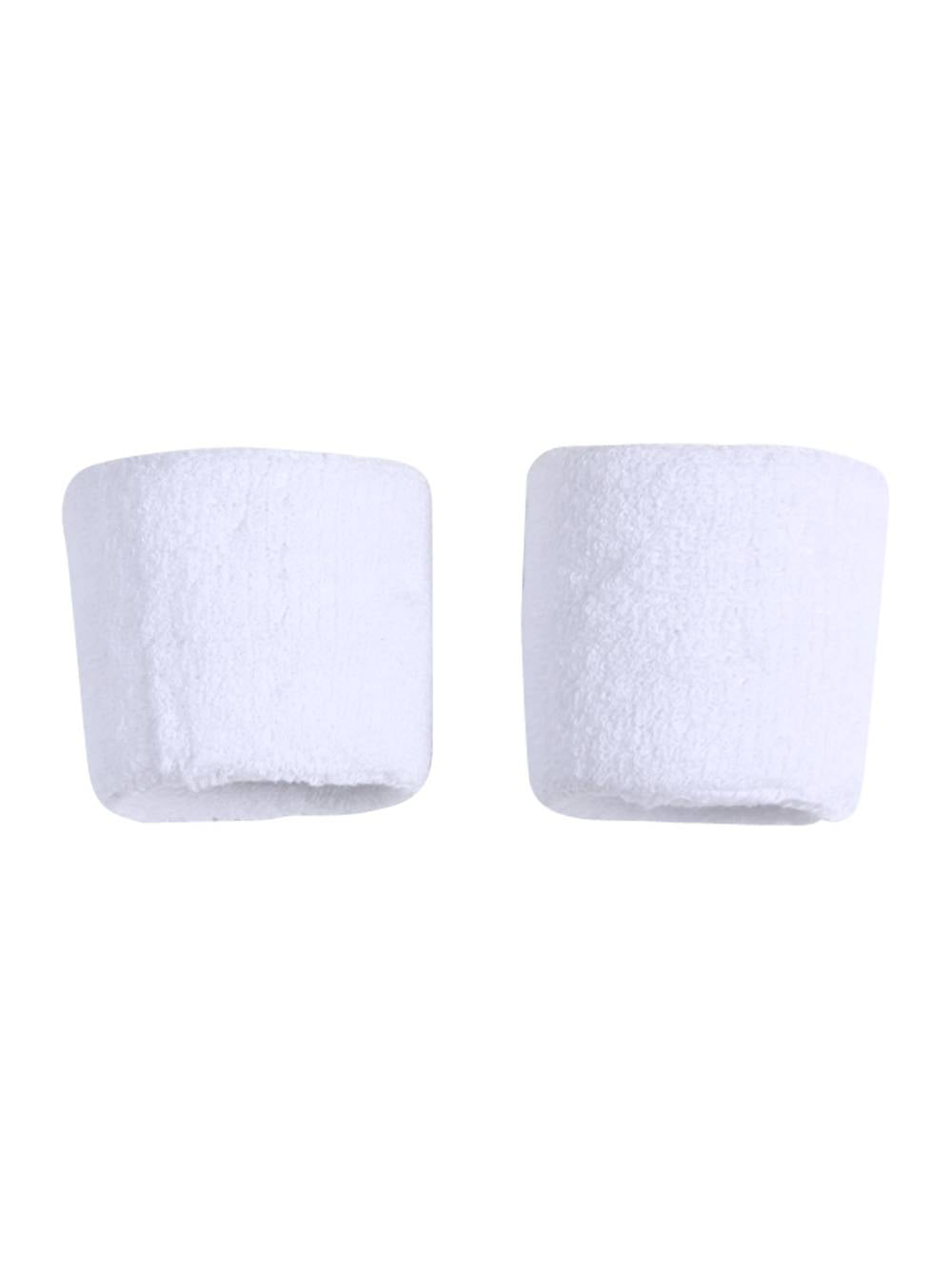 2 Pair ( 4 pieces ) 100% Terry Cloth Pair Wristbands, White - Walmart.com