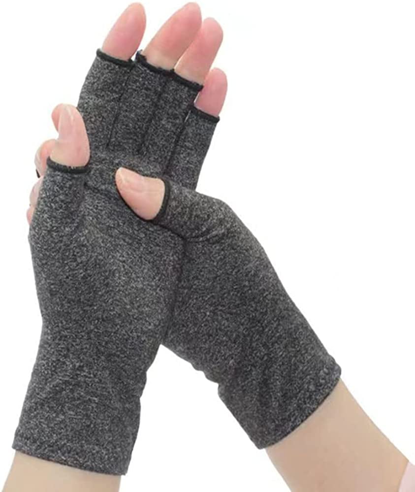 2 Pair Arthritis Gloves Half finger Compression Gloves Muscle pain RSI ...