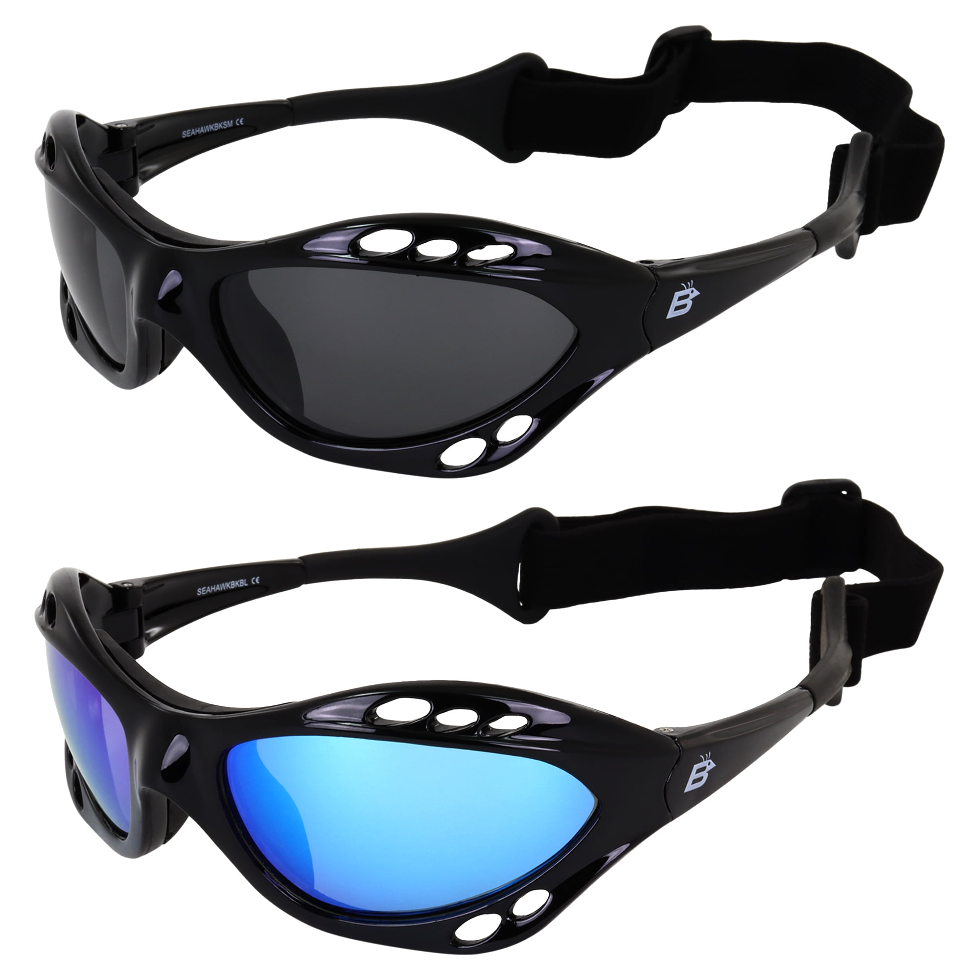 Birdz Eyewear Seahawk Padded Polarized Sunglasses 2 Pairs w/Strap Water ...