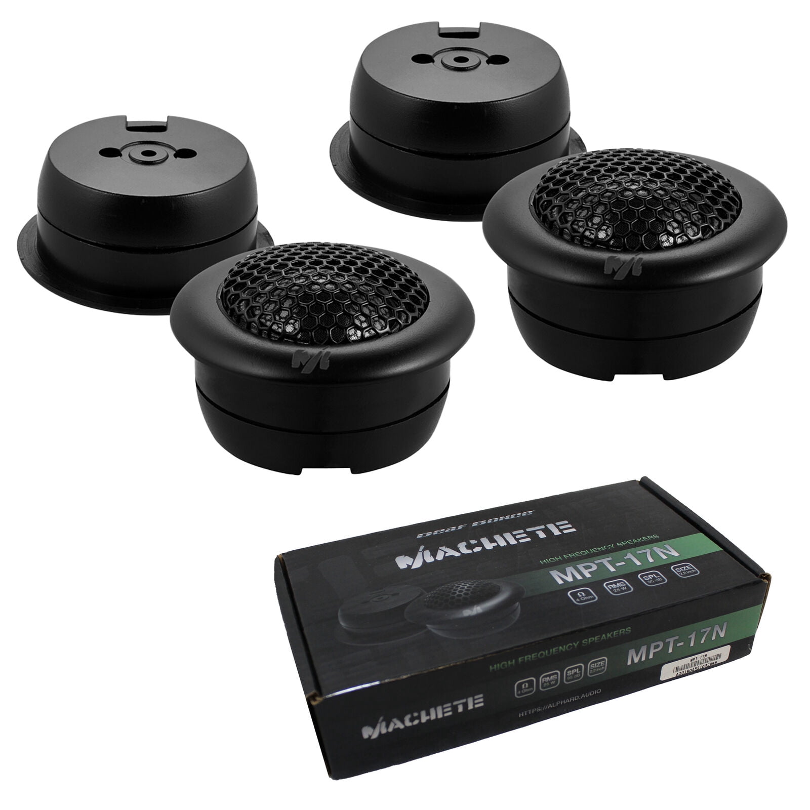 2 Pair Deaf Bonce Machete MPT-17N 25W RMS 4 Ohm High Frequency Neo ...