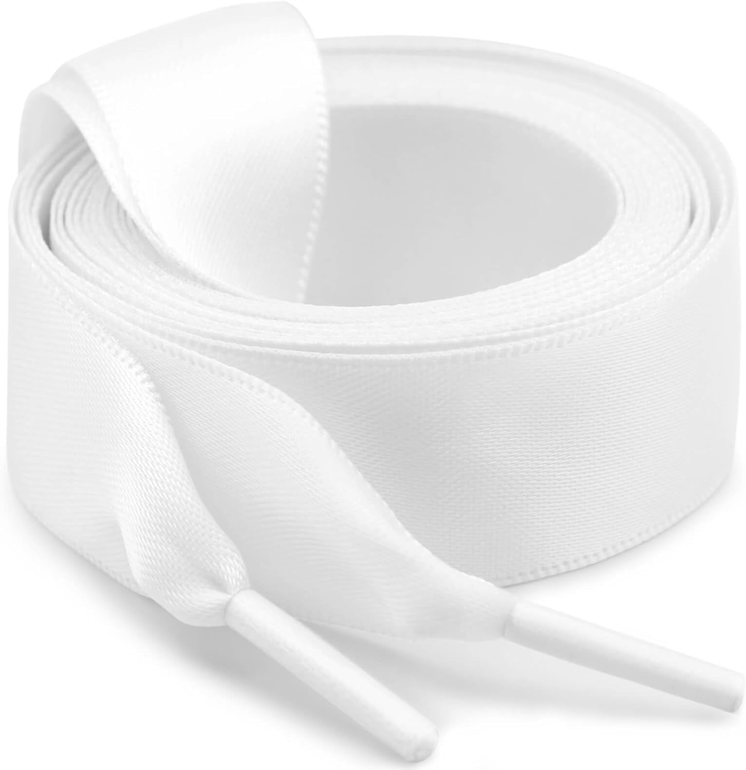 2 Pair Flat Satin Ribbon Shoelaces: 2cm Wide Silk Shoe Laces for Women ...