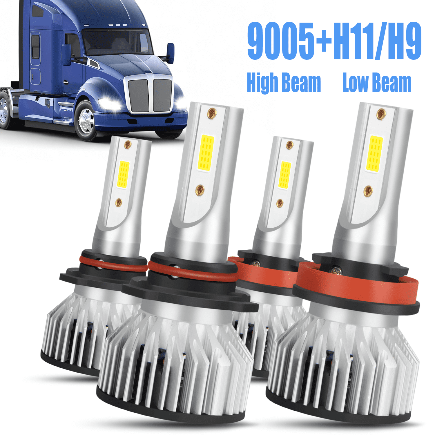 2 Pair For Kenworth T370 T660 T680 T880 Truck 2014-2020 LED Headlights ...