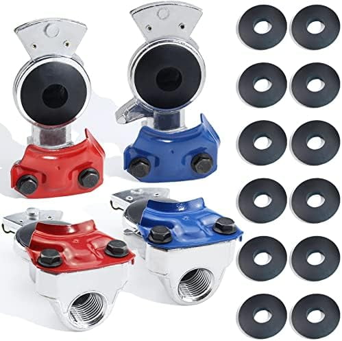 2 Pair Glad Hands Kit with 12pcs Rubber , Aluminum Glad Hand Universal ...