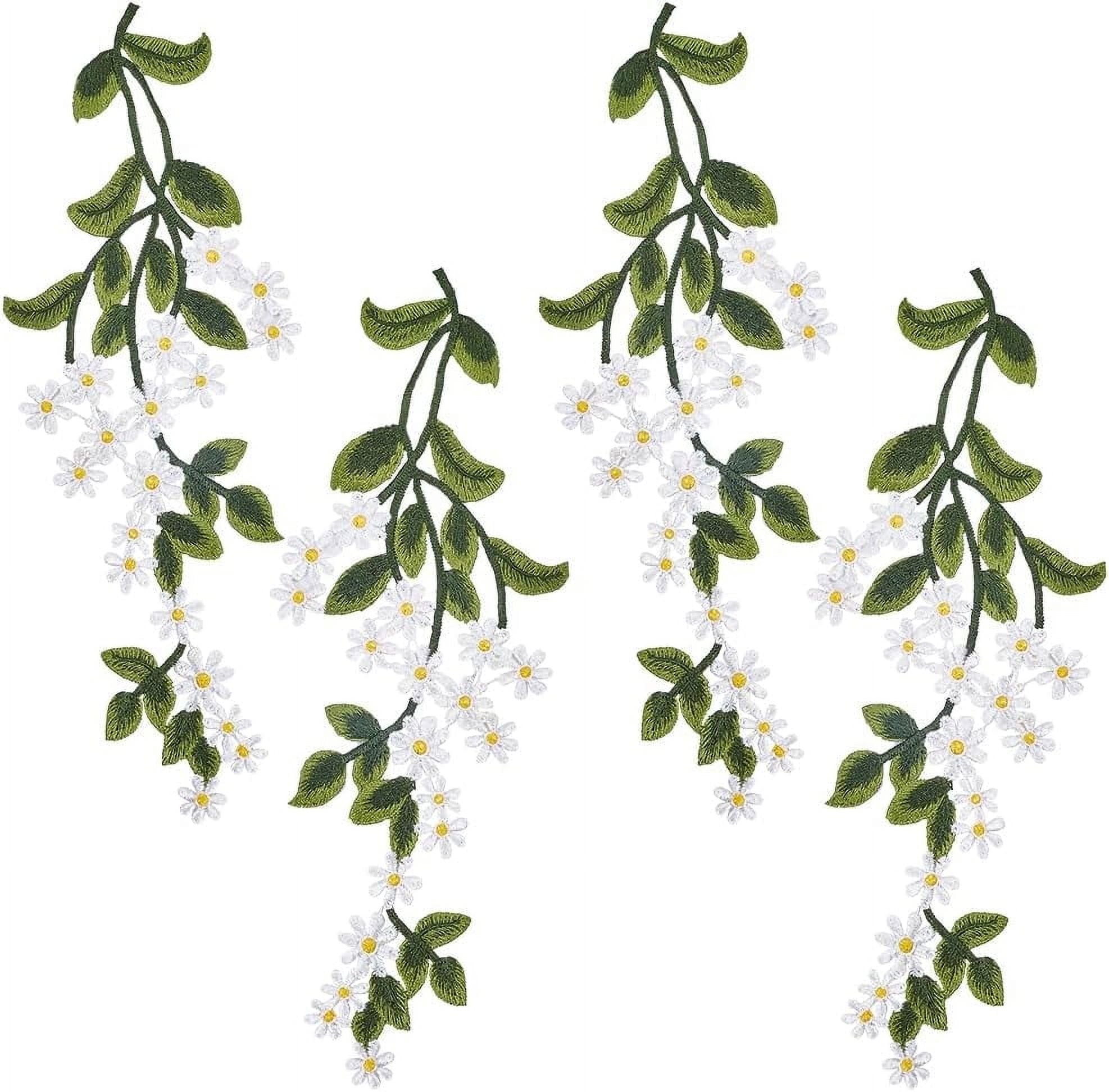 2 Pair Green Leaves Floral Lace Applique Leaves Vine Lace Applique ...