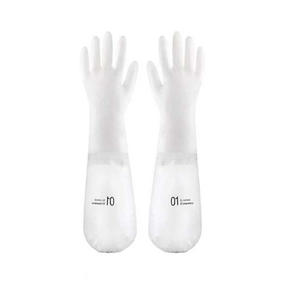 2 Pair Household Cleaning Gloves Rubber Latex Waterproof Dishwashing ...