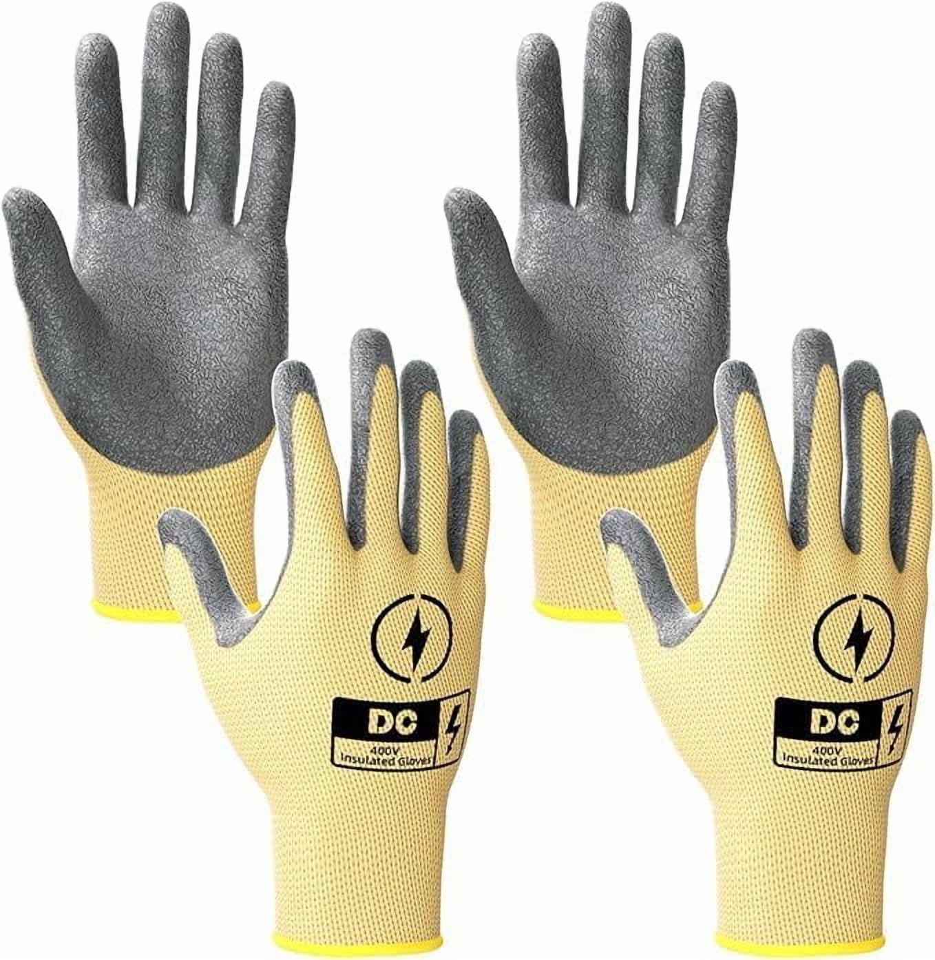 2 Pair Insulated Gloves 400V High Voltage Electrician Gloves, Rubber ...