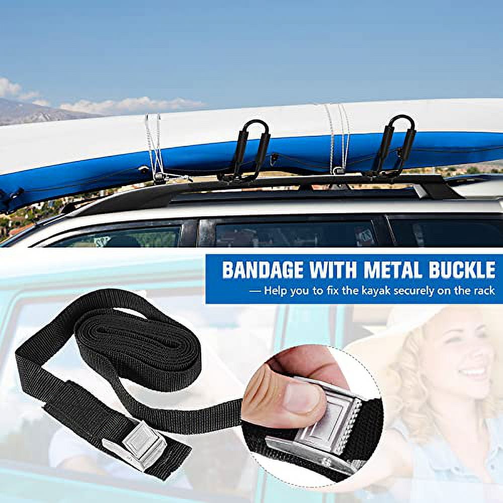 2 Pair J- Shape Rack Kayak Carrier Canoe Roof Top Mounted Rack ...