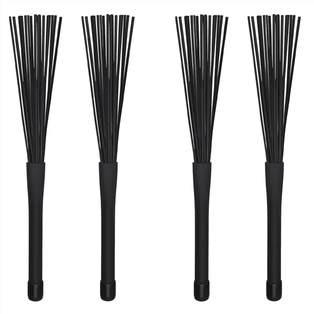 2 Pair Jazz Drum Brushes Retractable Drum Sticks 32 cm Black - Walmart.com