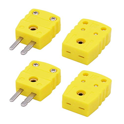 /2 Pair K Type Male Female Thermocouple Plug Adapter Cable Wire ...
