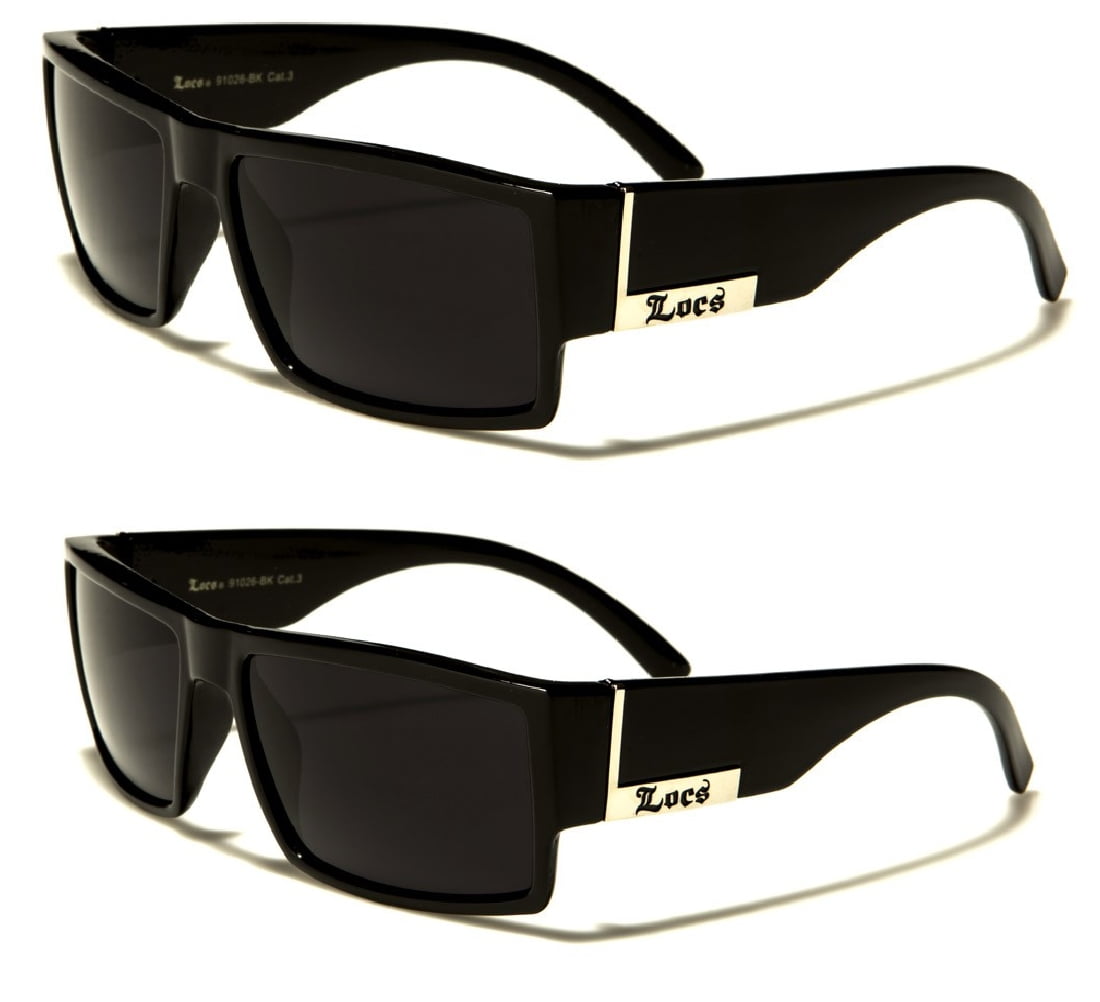 2 Pair LOCS Black Gangster Lowrider SUNGLASSES FREE SHIPPING - Walmart.com