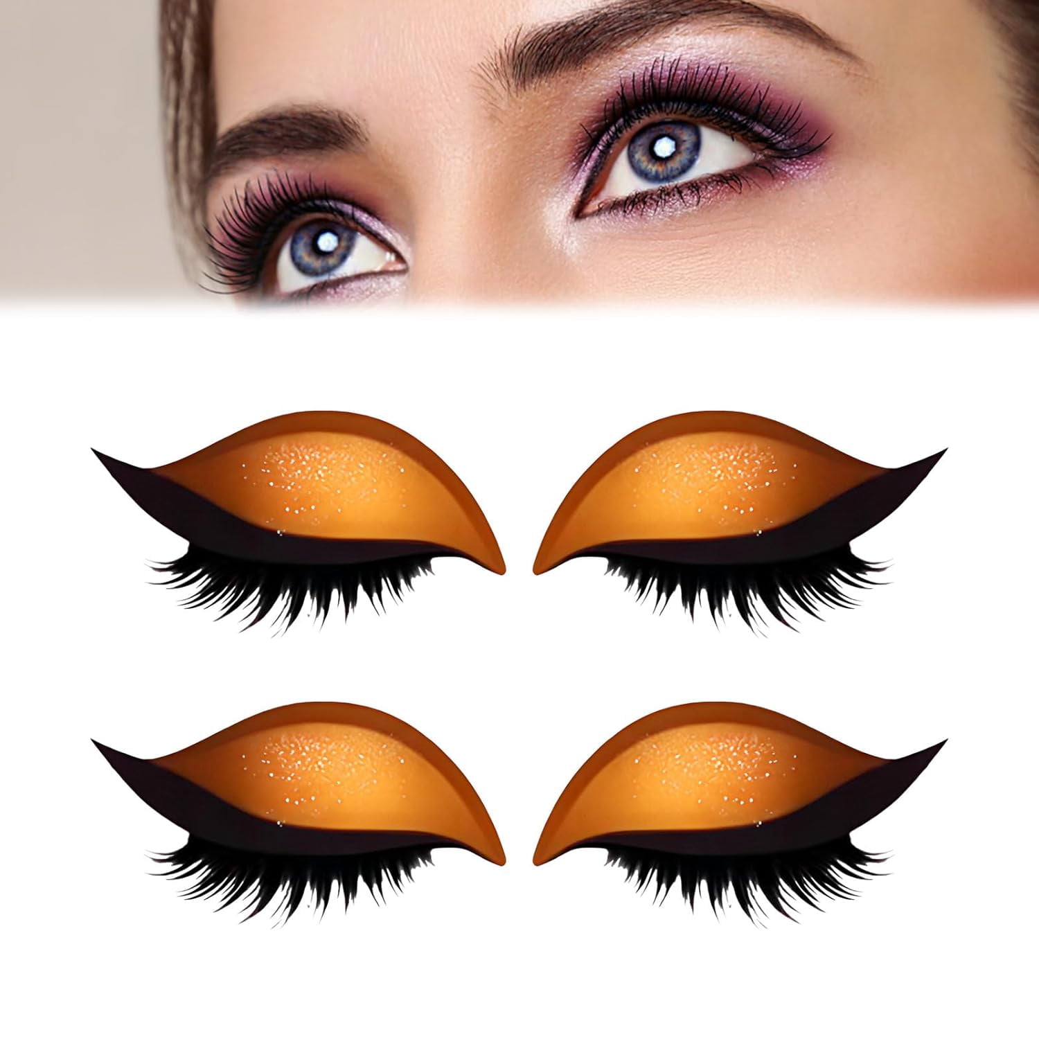 2 Pair Lazy Eye Shadow Eyelash Patch, Eyeshadow Eyelashes Makeup ...