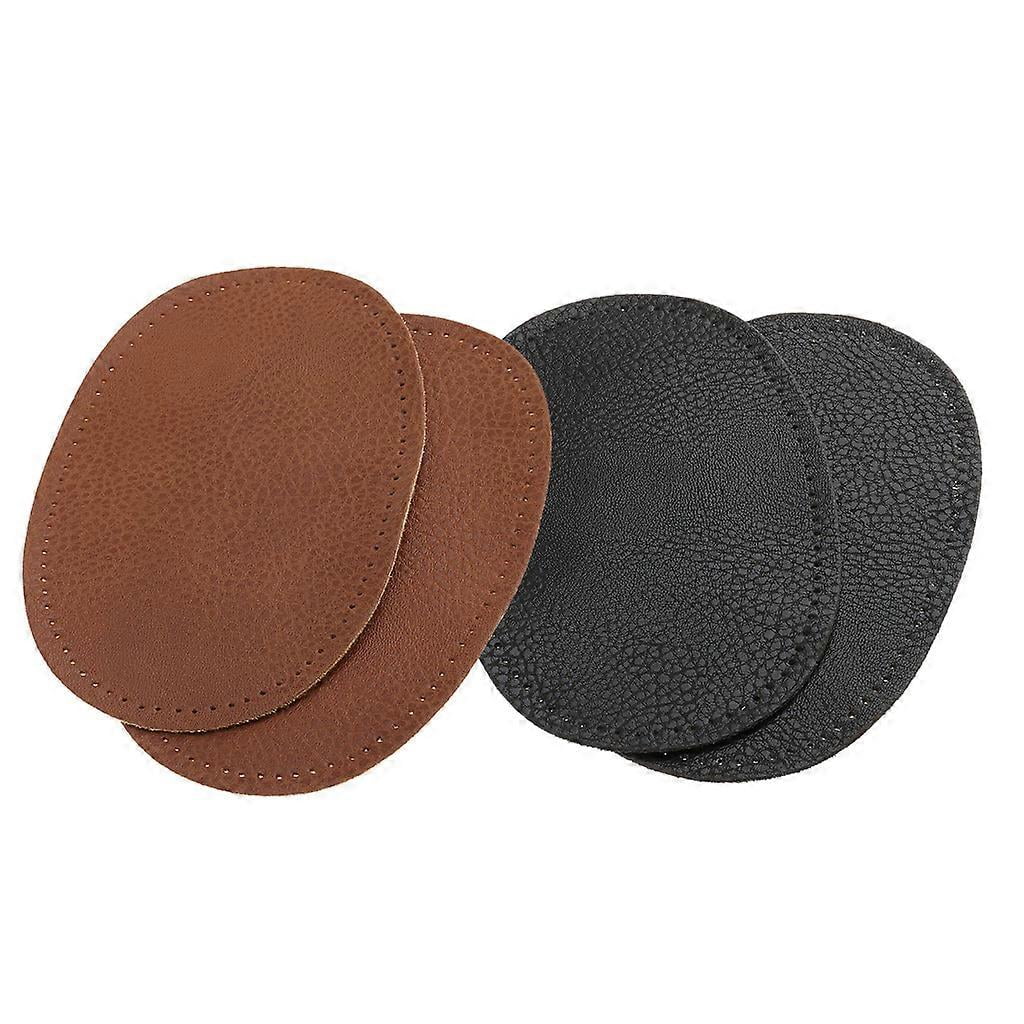 2 Pair Leather Sew On Oval Elbow/Knee Patches Repair Sewing Craft ...