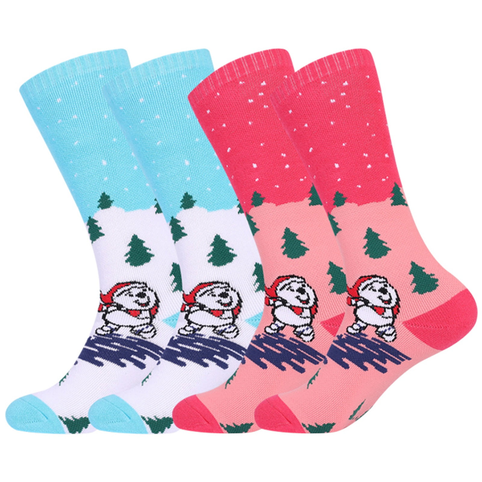 2 Pair Merino Wool Ski Socks Kids, Knee-high Warm Thermal Snowboard ...