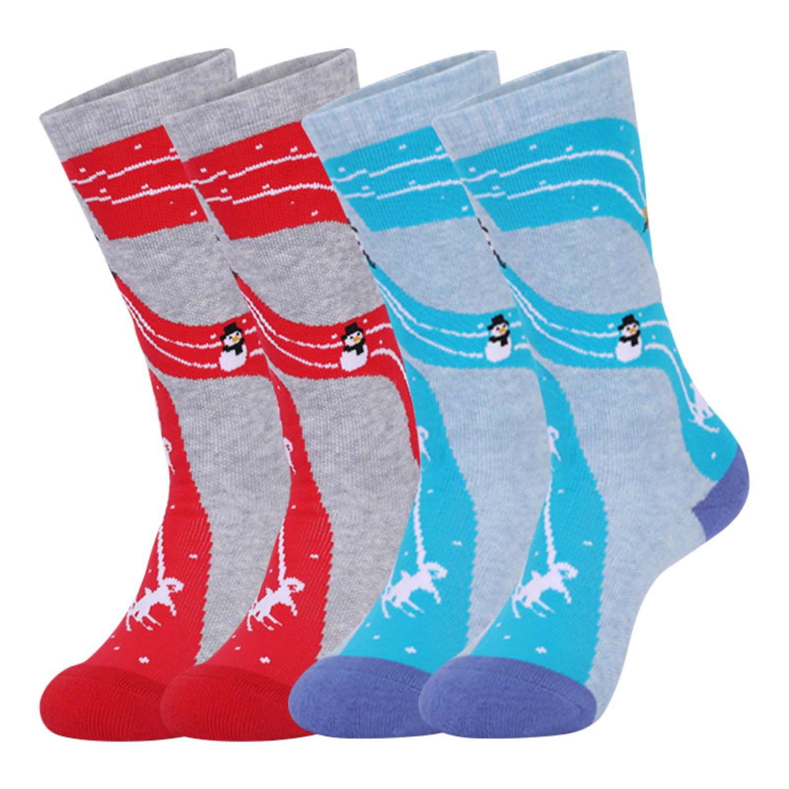 2 Pair Merino Wool Ski Socks Kids, Knee-high Warm Thermal Snowboard ...