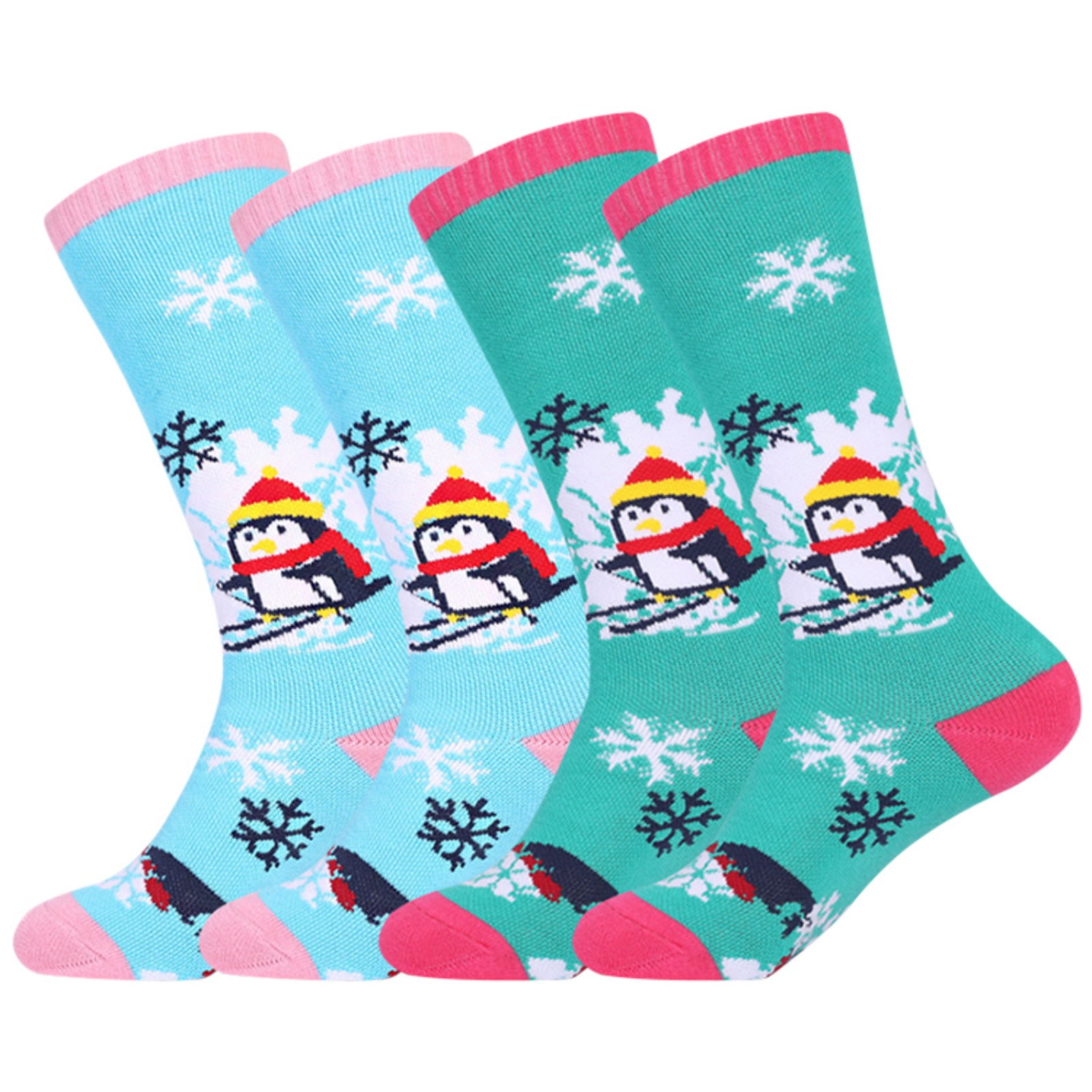 2 Pair Merino Wool Ski Socks Kids, Knee-high Warm Thermal Snowboard ...
