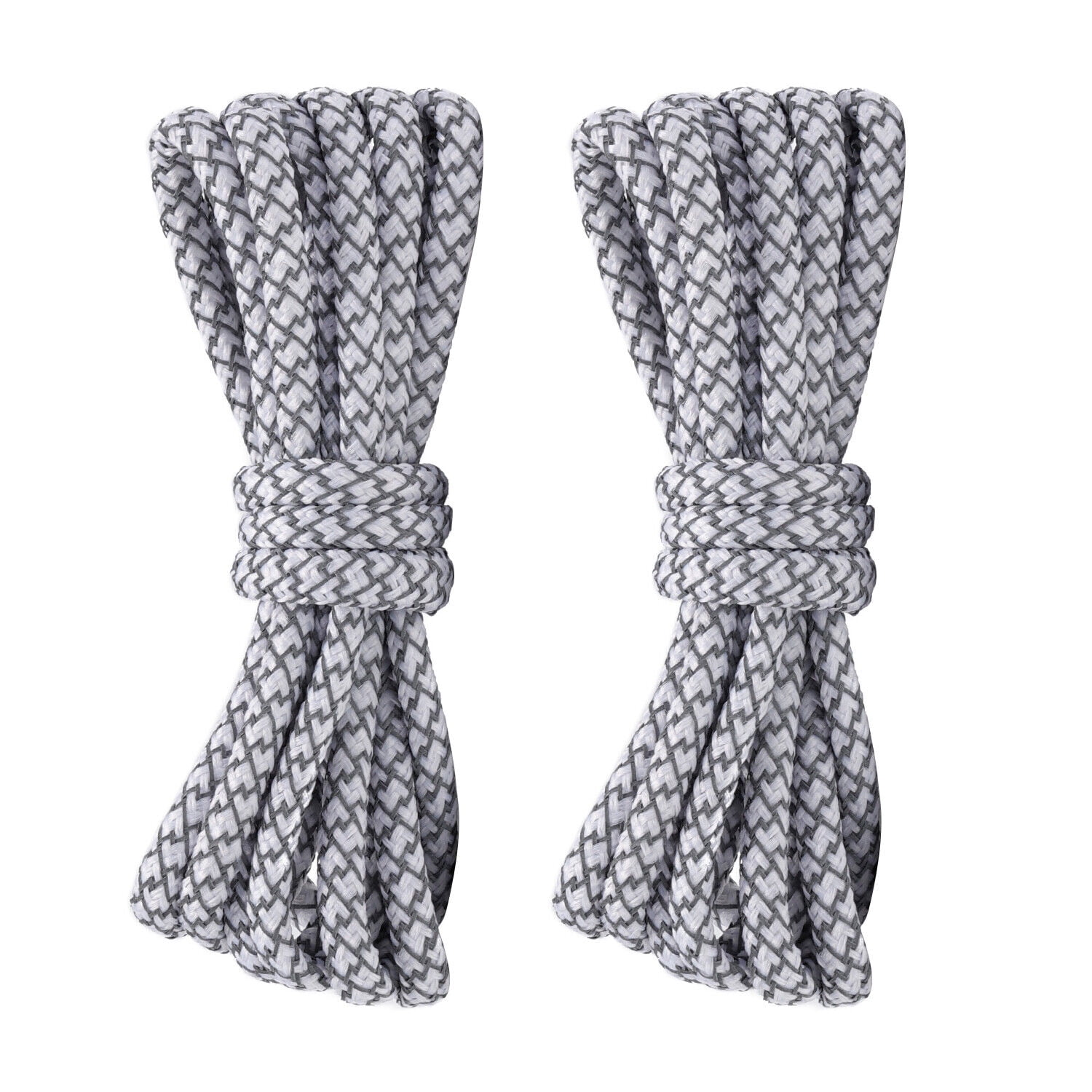 2 Pair Round Reflective Rope Shoelaces Replacement Boot laces for ...