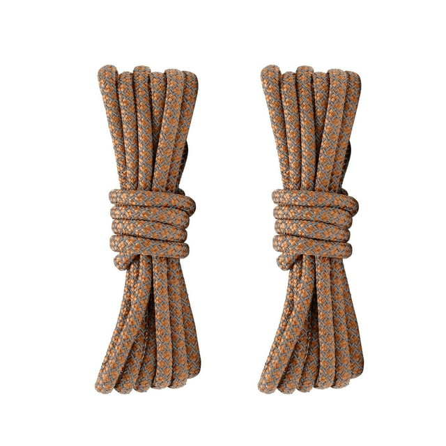 2 Pair Round Reflective Rope Shoelaces Replacement Boot laces for ...
