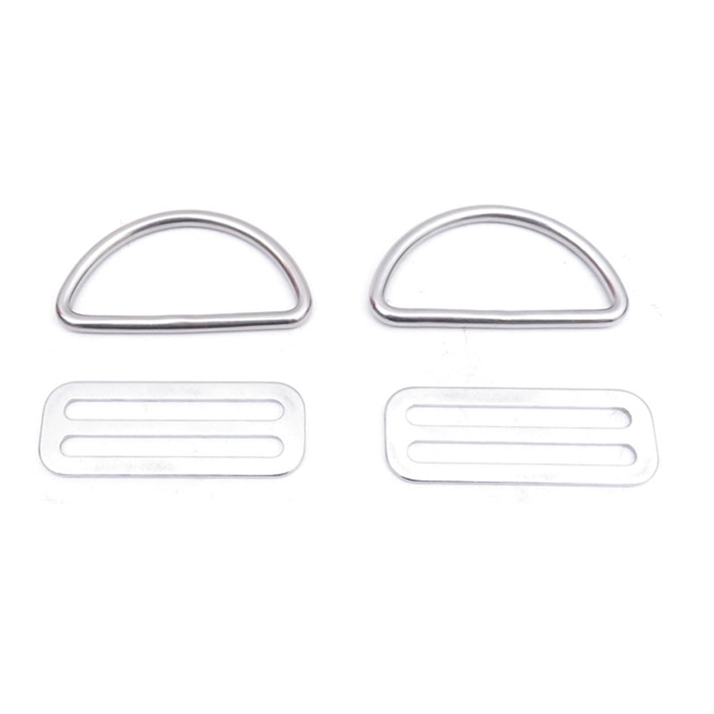 2 Pair Scuba Diving D Ring Buckle+Stainless Steel Webbing Belt Keeper ...