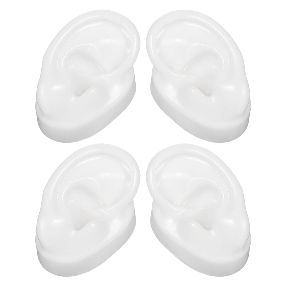 2 Pair Silicone Body Parts Piercing Ear Models Ear Model Artificial Ear ...