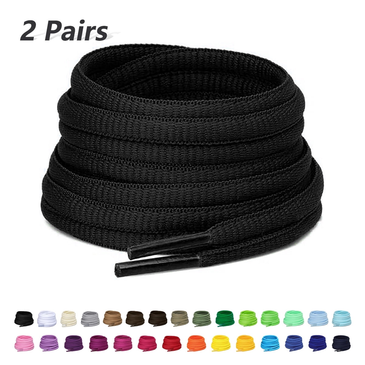 2 Pair Sneaker Shoe Laces for Men's Casual Comfort Cross Trainer Women ...