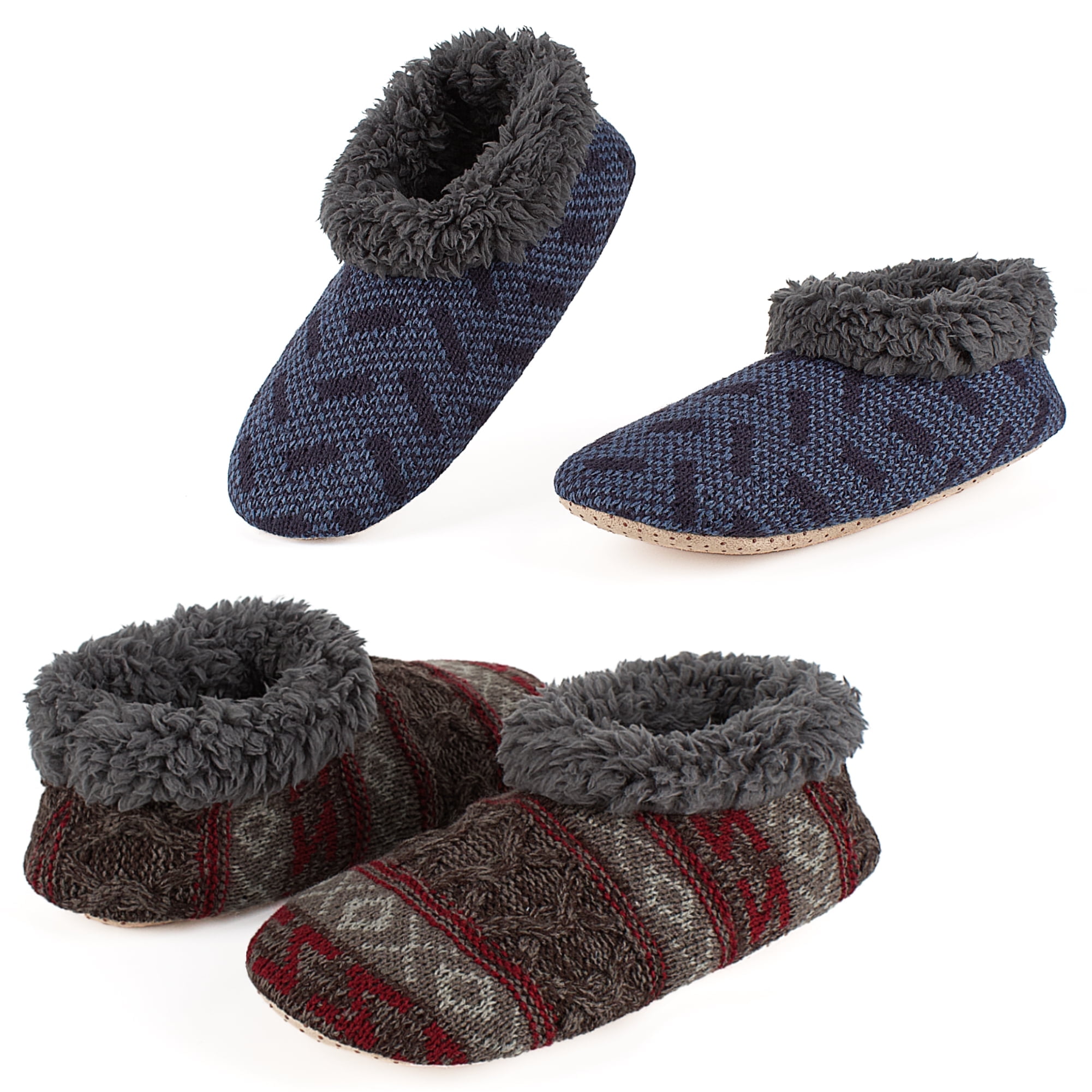 Cosyone1997 Men's 2-Pair Soft Sole Slippers, Warm Cozy Gifts for Dad ...