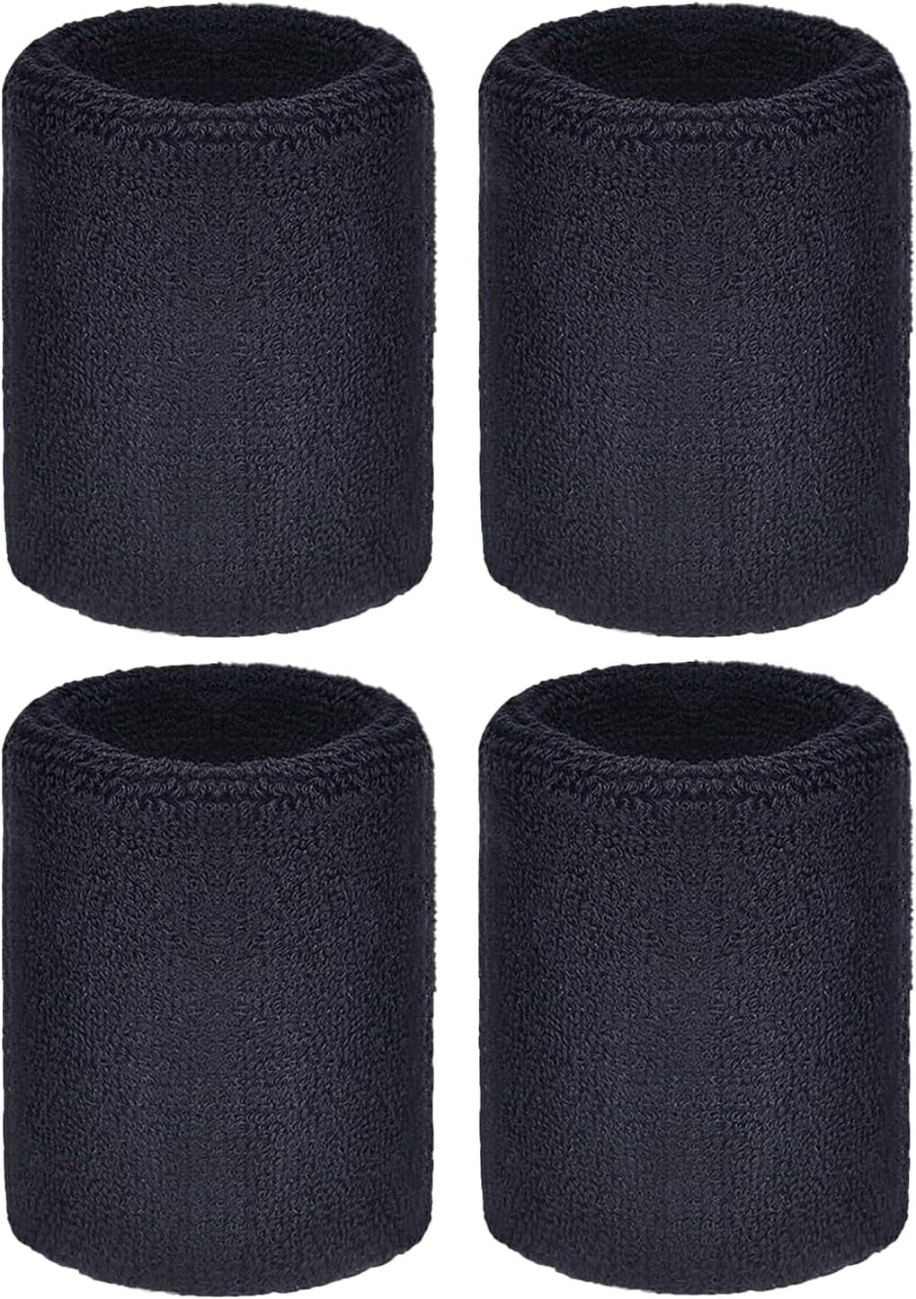 2 Pair Wrist Sweatbands Sports Wristbands for Men & Women, Sweat Absorbing Cotton Terry Cloth ...