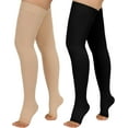2 Pair Wukang 20-32mmHg Thigh High Compression Stocking Toeless ...