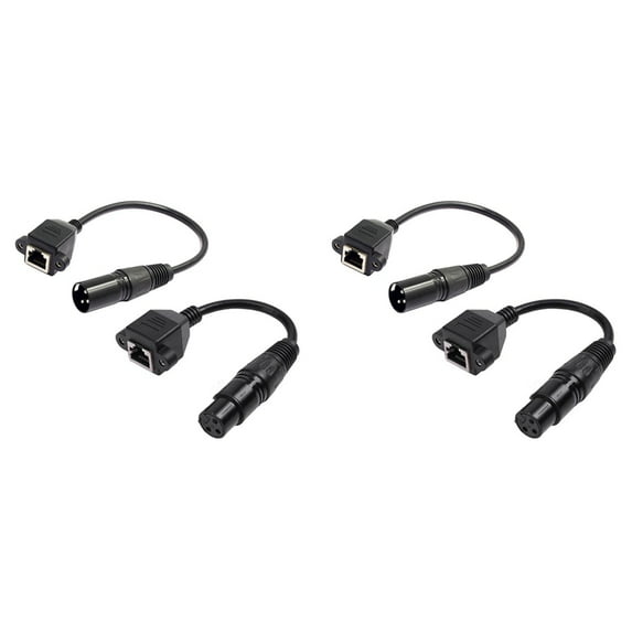 2 Pair XLR 3Pin to RJ45 Female Adapter RJ45 to XLR Connector Extension ...