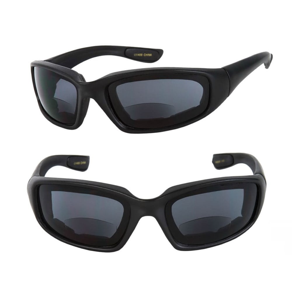 2 Pair of Motorcycle Bifocal Sunglasses - EVA Safety Goggles with Foam ...