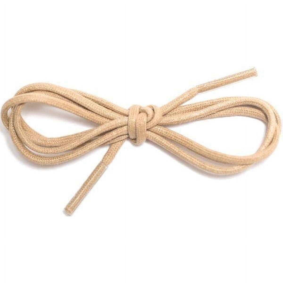 2 Pairs 1/8" Round Waxed Cotton Shoelaces, Dress Shoes and Boots (Beige ...