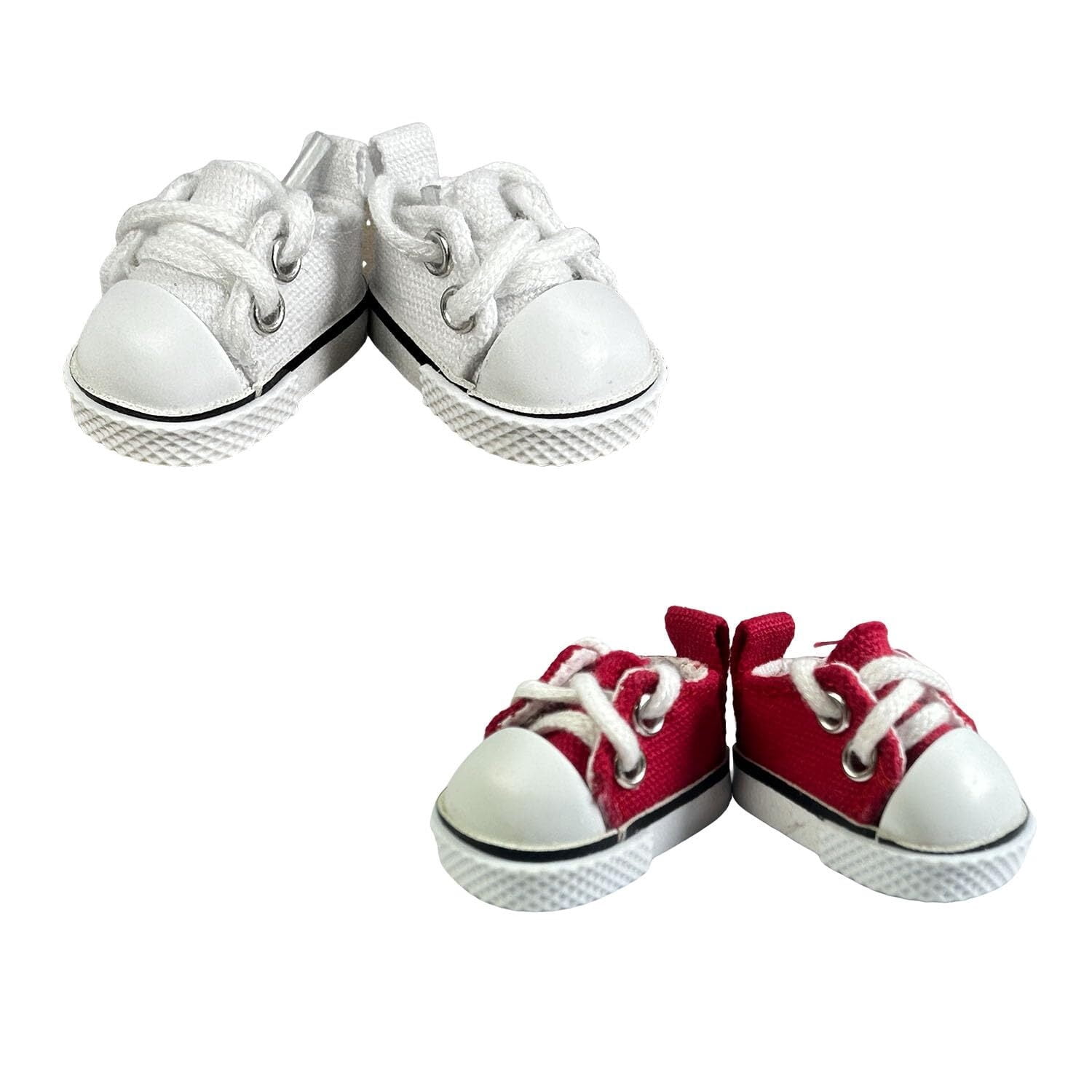 2 Pairs 17cm Doll Shoes, Lace-Up Canvas Sneakers Mini Shoes for 17cm ...