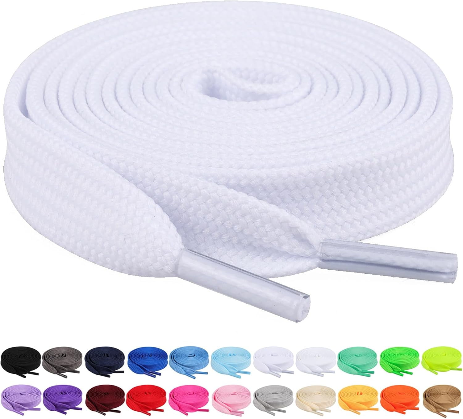 2 Pairs 2/5" Flat Sneaker Shoe Laces 26 Colors Shoe laces in 27"-72 ...
