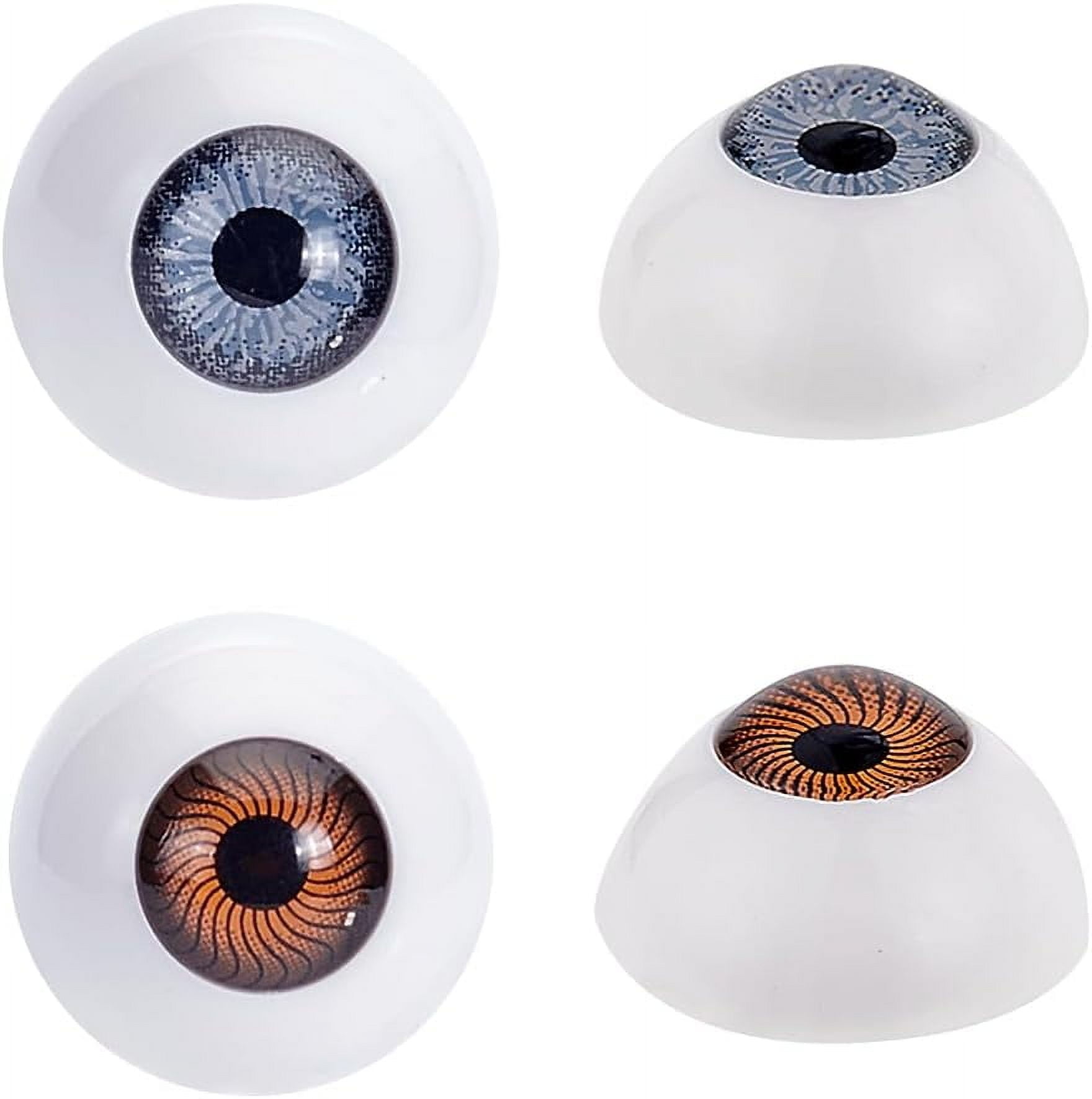 2 Pairs 2 Colors Eyeballs 18mm Plastic Half Round Eyes Eyeballs Mixed ...