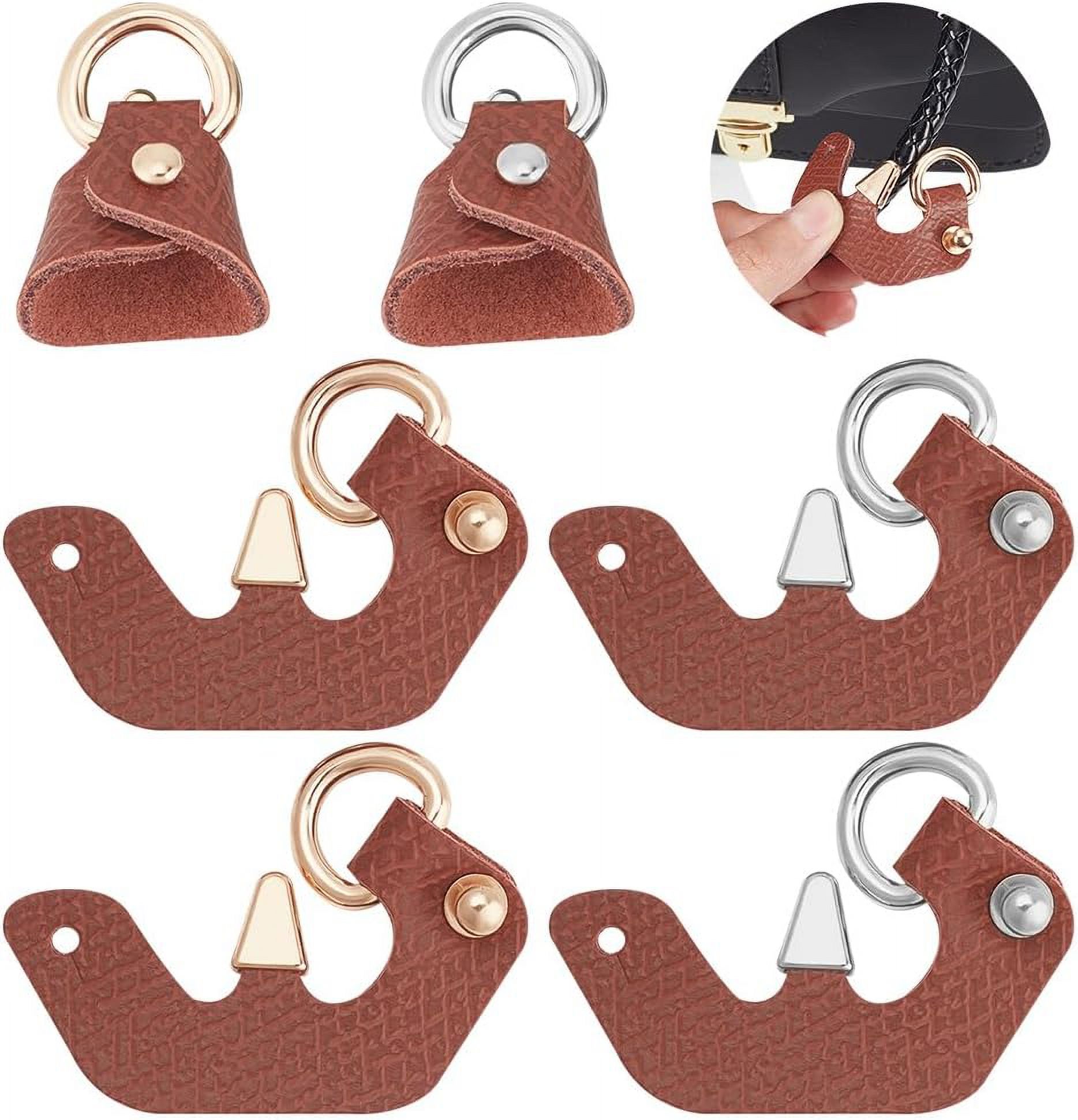 2 Pairs 2 Colors Leather Undamaged Bag Triangle Buckle Connector No ...