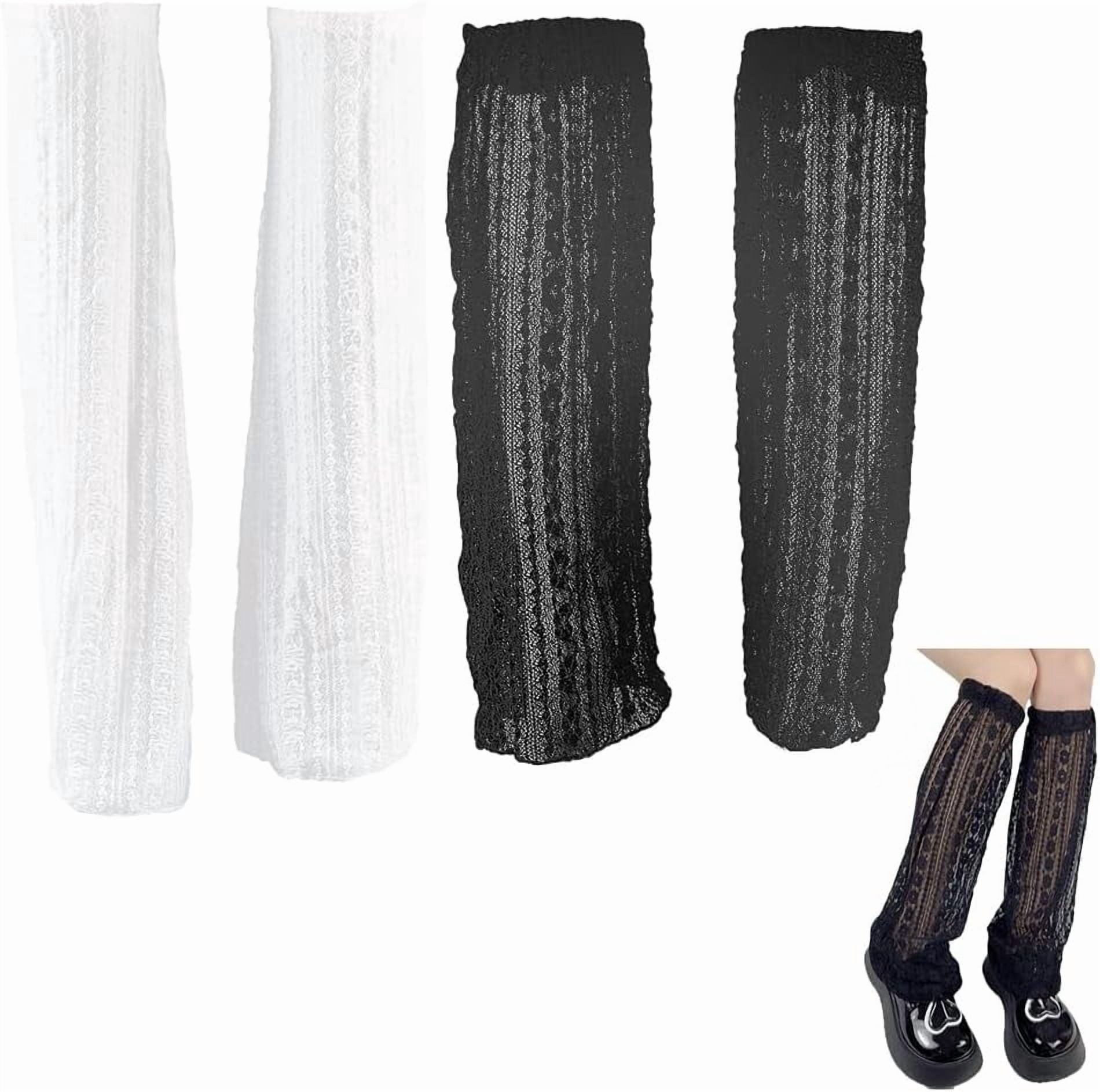 2 Pairs 2 Colors Polycotton Leg Sleeves Leg Warmers Japanese Lolita Jk ...