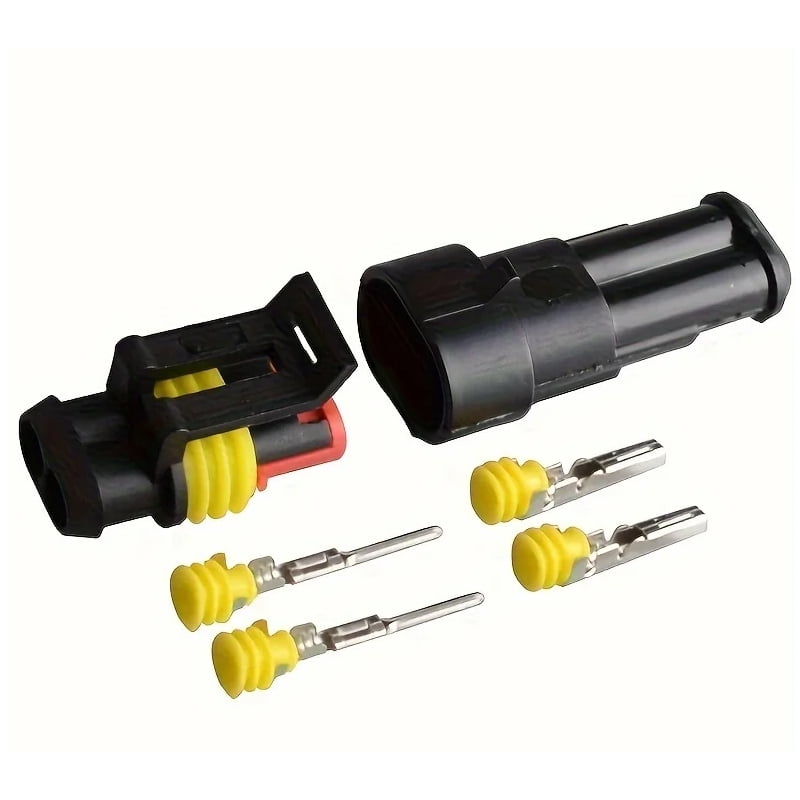 2 Pairs 2 Pin Waterproof Electrical Wire Connectors for Car Automobile ...