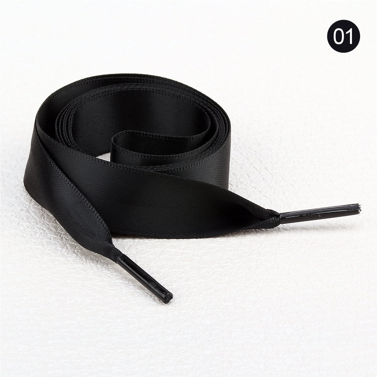 2 Pairs 47" Flat Satin Ribbon Shoelaces Silk Shoestring Wide Shoe Laces ...