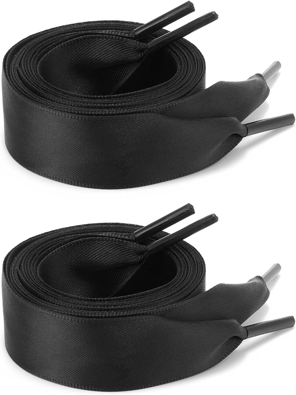 2 Pairs 47" Satin Ribbon Shoelaces 0.78" Wide Colourful Flat Silk Shoe ...