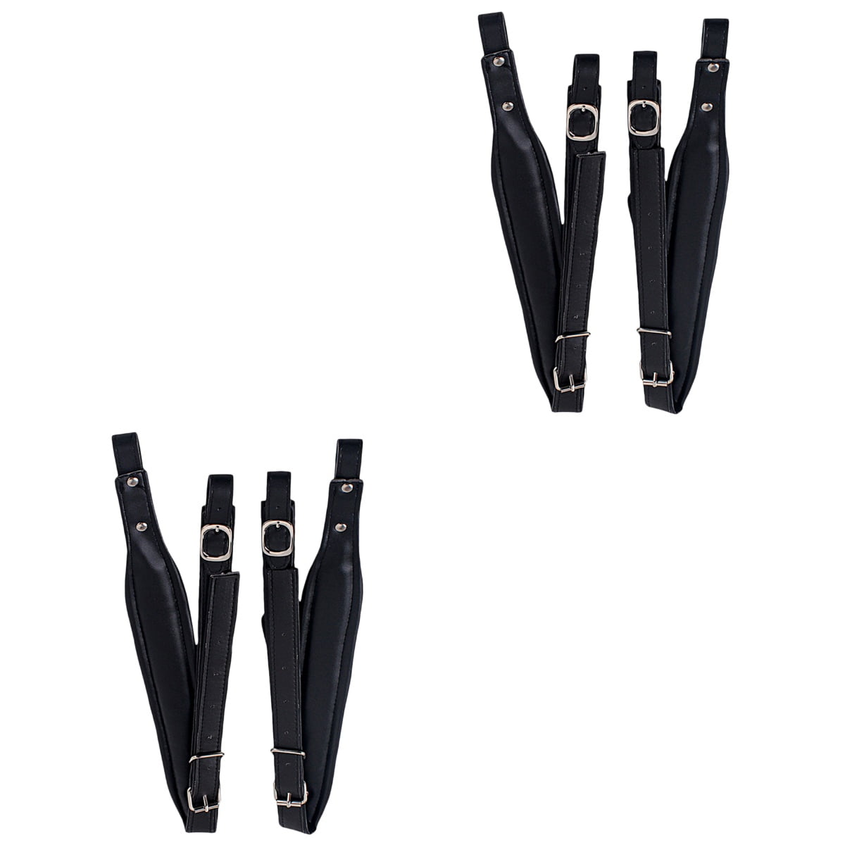 2 Pairs Accordion Shoulder Belt Synthetic Leather Guitar Strap Harness ...