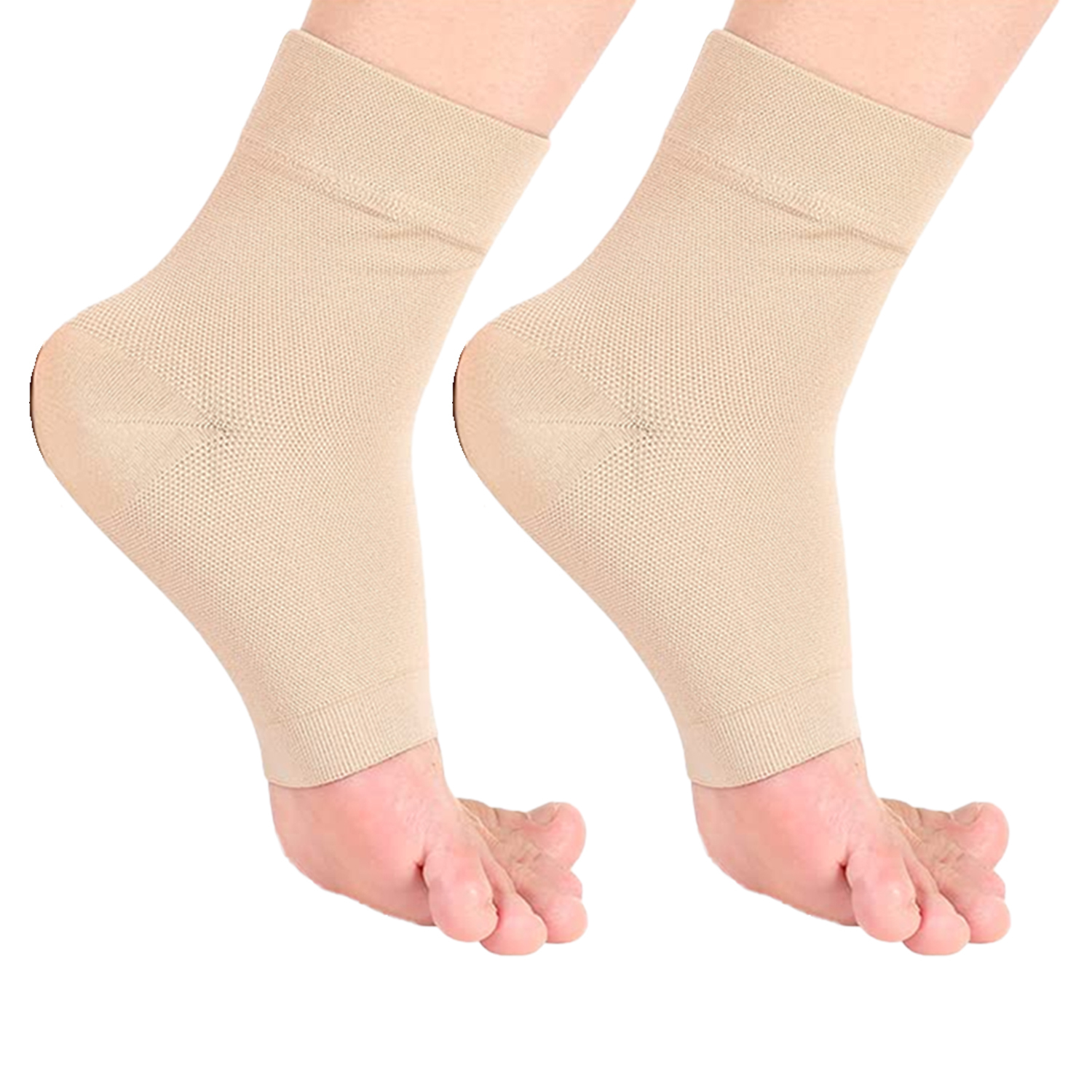 2 Pairs Ankle Brace Compression Sleeves - 8-15 mmhg Open Toe ...