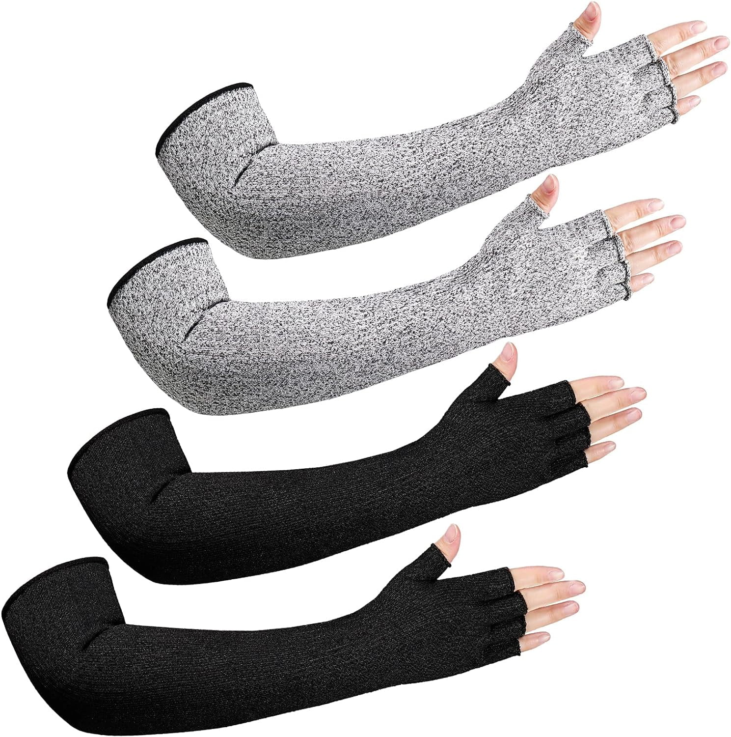 2 Pairs Anti-Cut Protective Sleeves Arm Sleeves Safety Cut Resistant ...